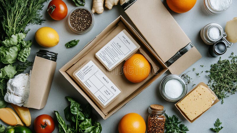 A Flat Lay of Healthy Meal Prep Boxes with Clean Labeling and Fresh ...