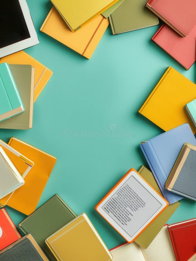 A Flat Lay Image of E-readers and Tablets Displaying Educational ...