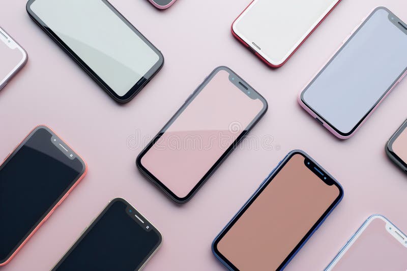 A Flat Lay Image of Various Modern Smartphones Arranged at Different ...
