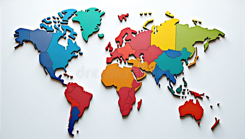 A Flat-lay Image of a Vintage-style World Map with Colorful Threads ...