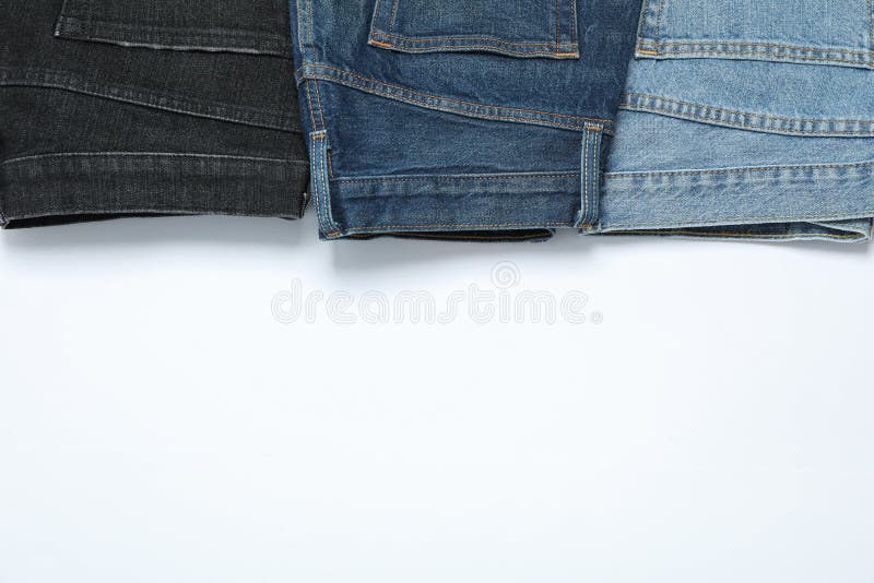 Jeans on white background stock photo. Image of denim - 159379040