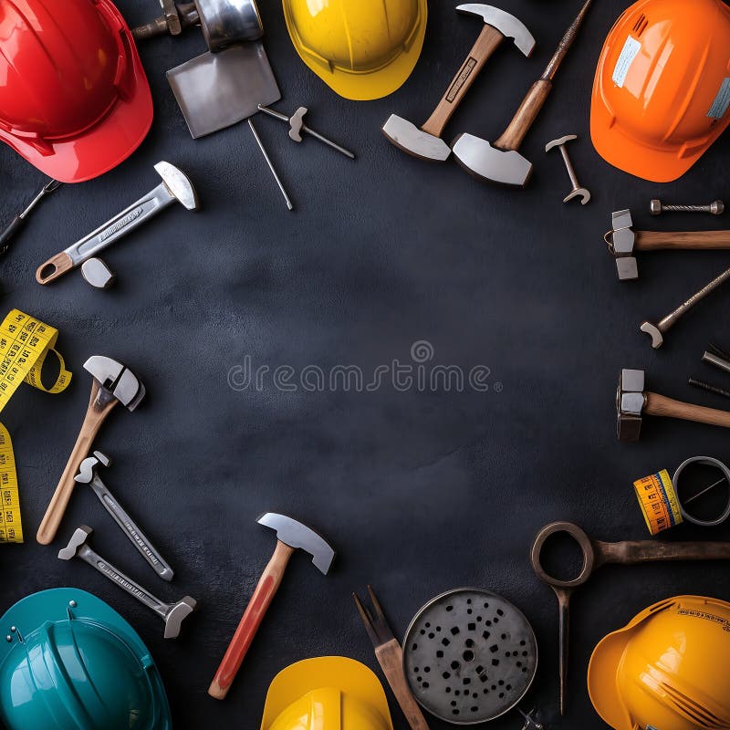 Flat lay labor day stock illustration. Illustration of symbol - 332699722