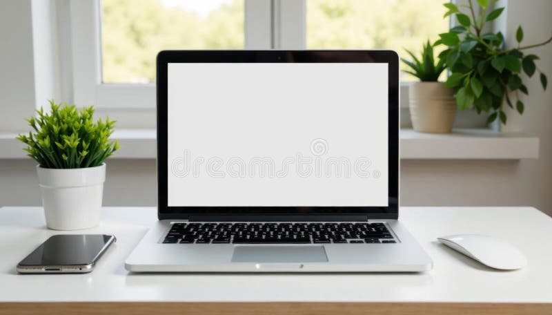 Flat Lay Laptop, Simple Desk Setup, Web Design , Ux, Topview Stock ...