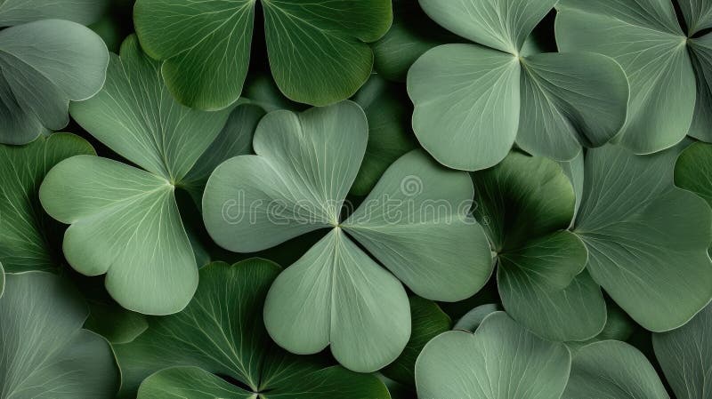 A Flat Lay of Lush Green Clover Leaves Forms a Complex Pattern, Perfect ...