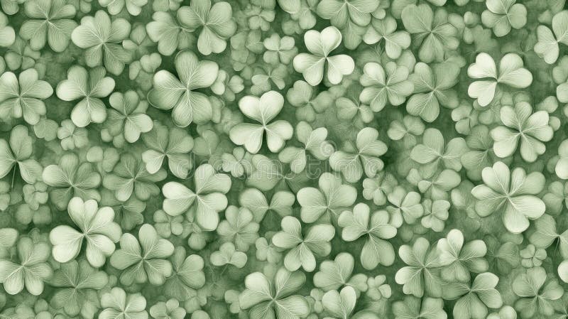 A Flat Lay of Lush Green Clover Leaves Forms a Complex Pattern, Perfect for Seasonal Themes and ...