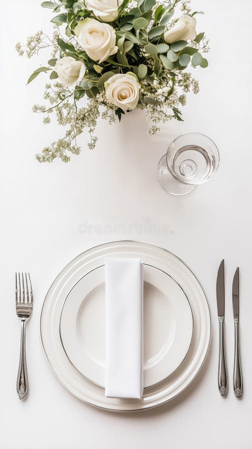 Flat-lay of a Modern, Eco-friendly Table Setting with Neutral Colors ...