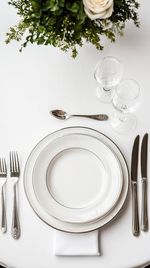 Flat-lay of a Modern, Eco-friendly Table Setting with Neutral Colors ...