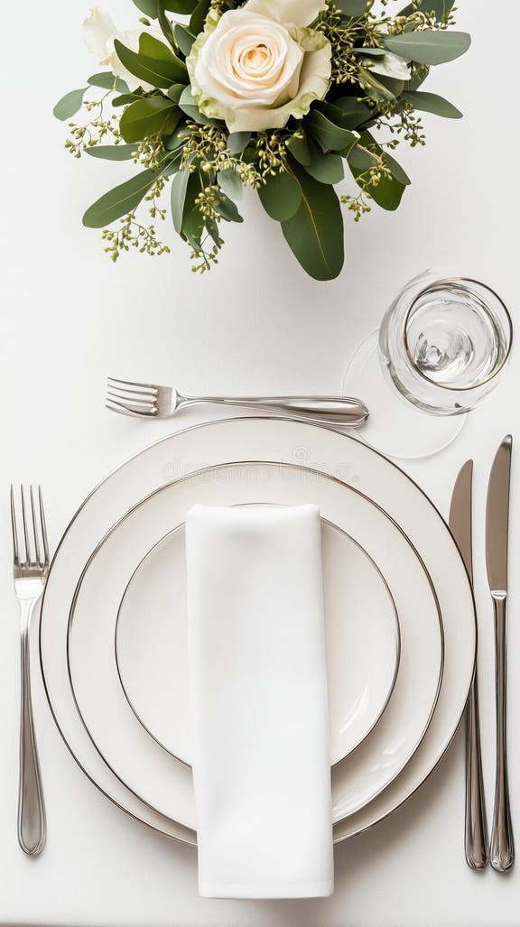 Flat-lay of a Modern, Eco-friendly Table Setting with Neutral Colors ...