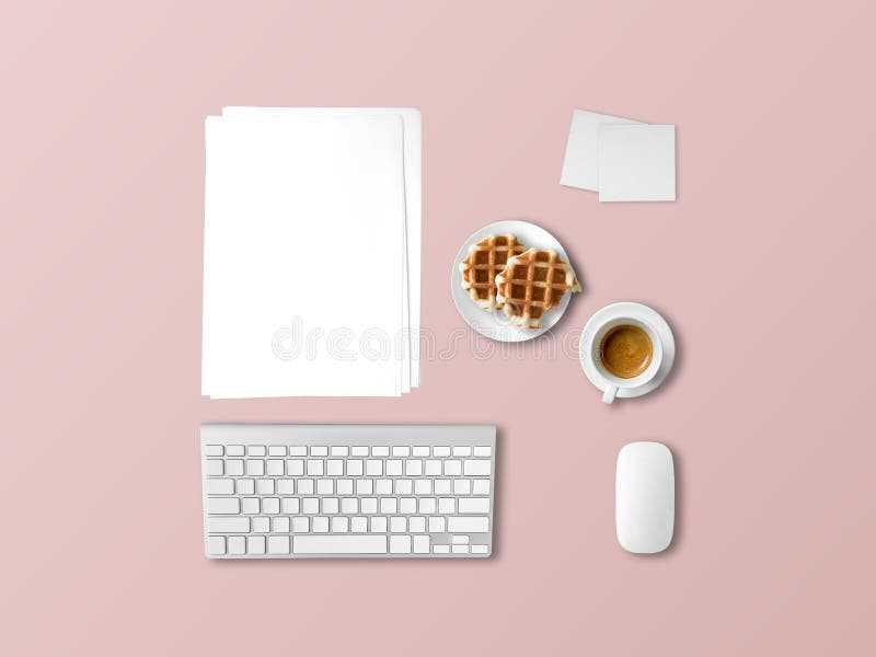 Flat Lay Office Items in Concept of Working Stock Photo - Image of ...