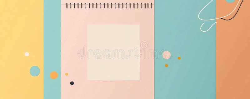 Open Notebook on Minimalist Abstract Background with Yellow and Blue ...
