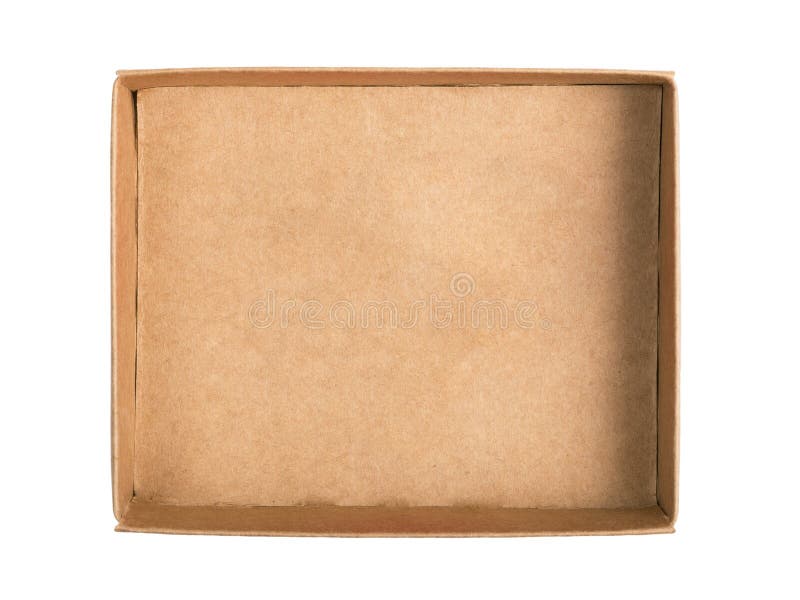 Opened Cardboard Box Isolated on White Background. View from Above ...