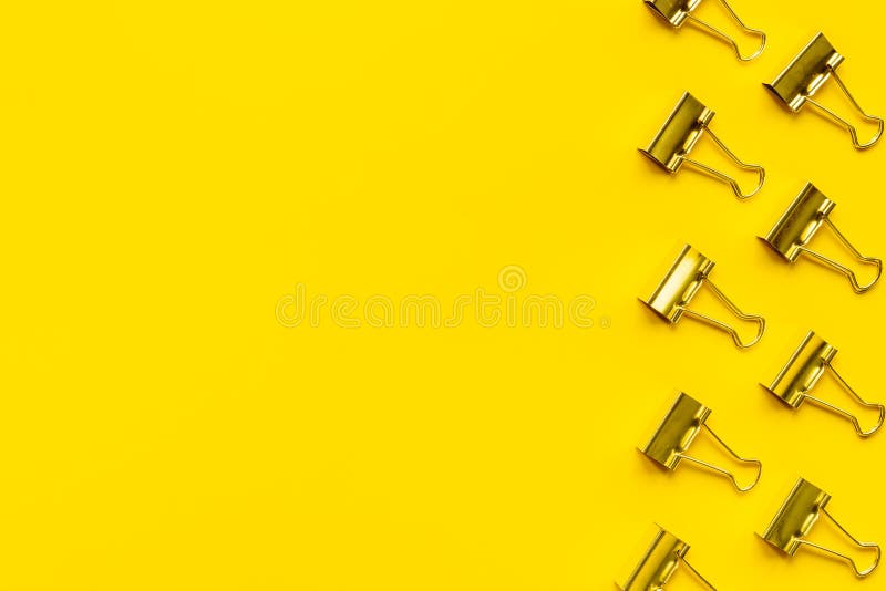 Flat Lay of Paper Binder Clips, Office Supplies Pattern Stock Image ...