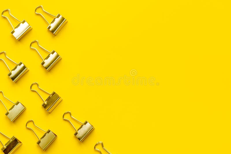 Flat Lay of Paper Binder Clips, Office Supplies Pattern Stock Image ...