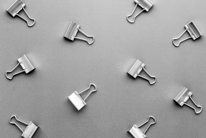 Flat Lay of Paper Binder Clips, Office Supplies Pattern Stock Image ...