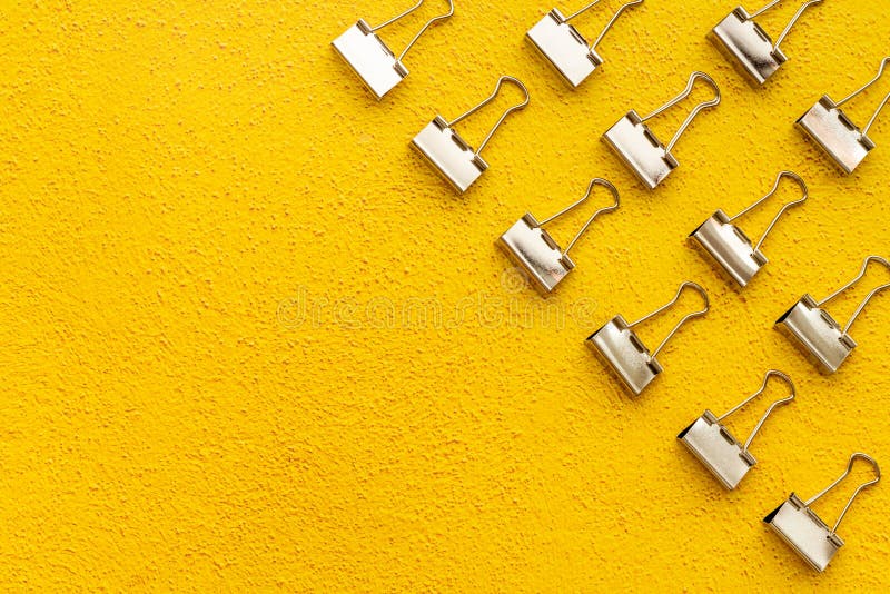 Flat Lay of Paper Binder Clips, Office Supplies Pattern Stock Image ...