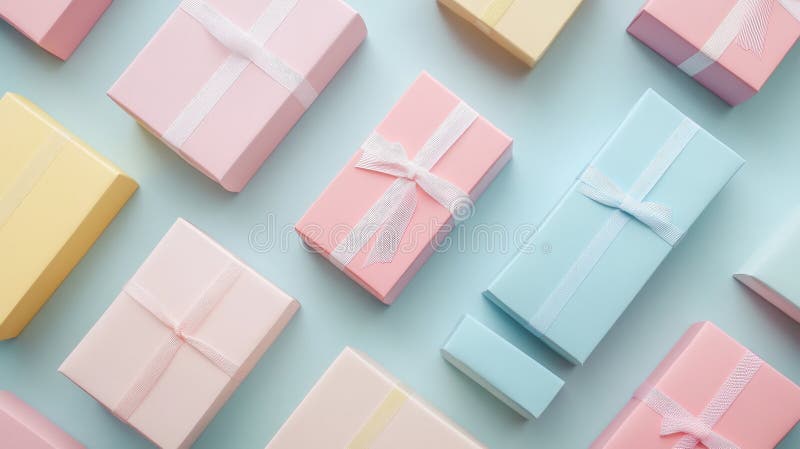 Delicate Pastel Gift Boxes for Every Occasion Stock Illustration ...