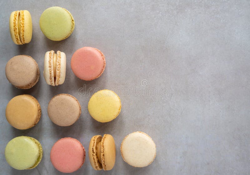 Flat Lay of Pastel Macarons Stock Image - Image of flat, pistachio ...