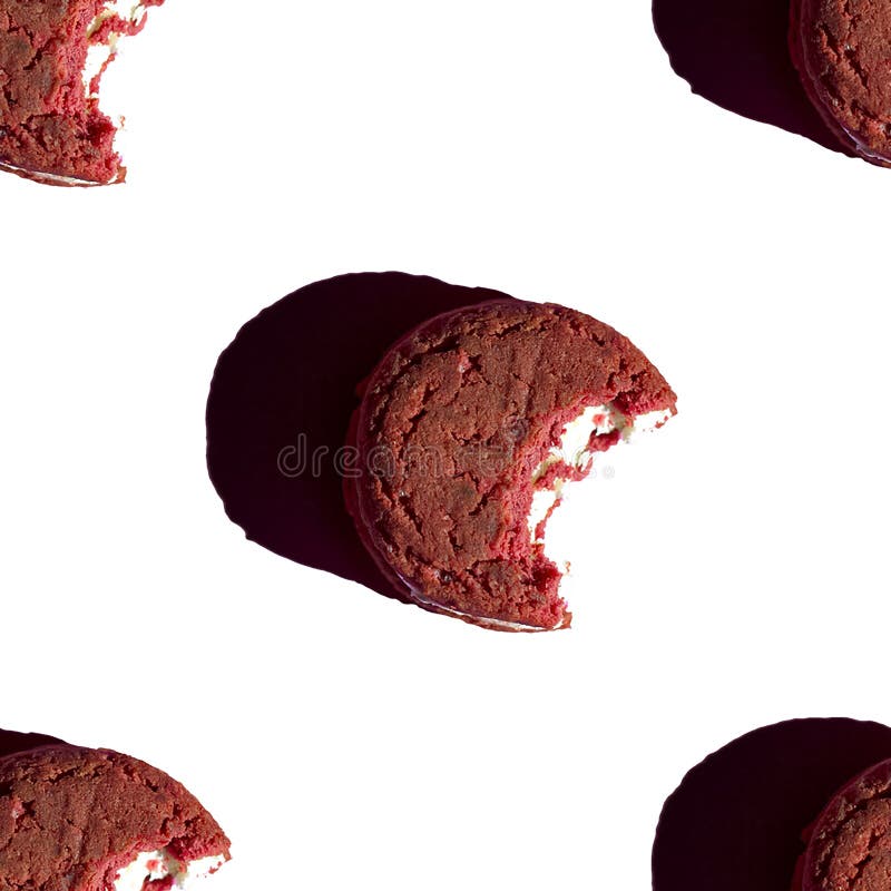 Flat Lay Pattern of Cracked Bite Bisquits Cookie Image Placed Isolated ...
