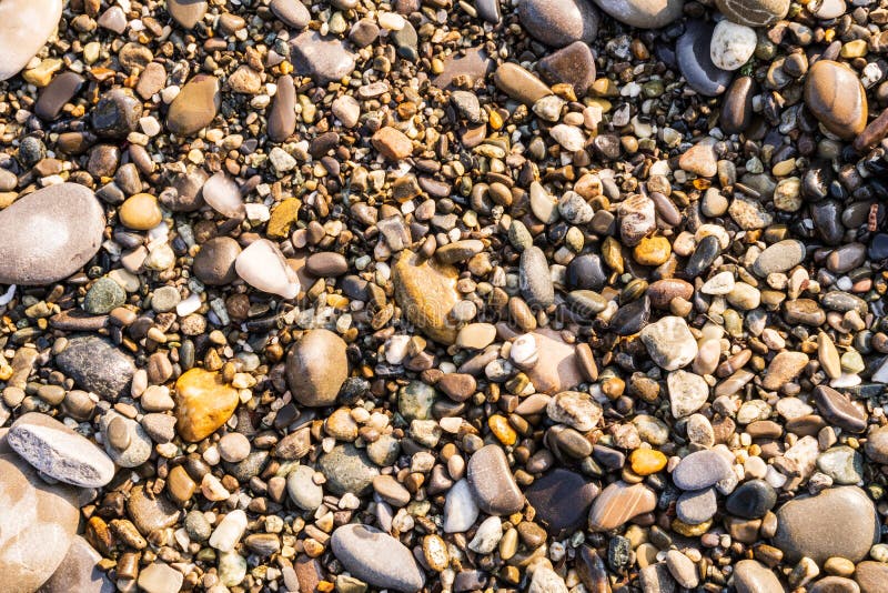 Flat Lay of Pebbles Pattern on the Sea Shore Stock Image - Image of ...