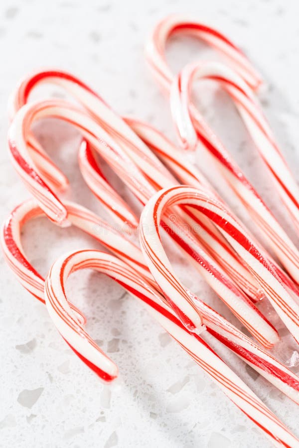 Candy Cane Chocolate Covered Pretzel Rods Stock Image - Image of food ...