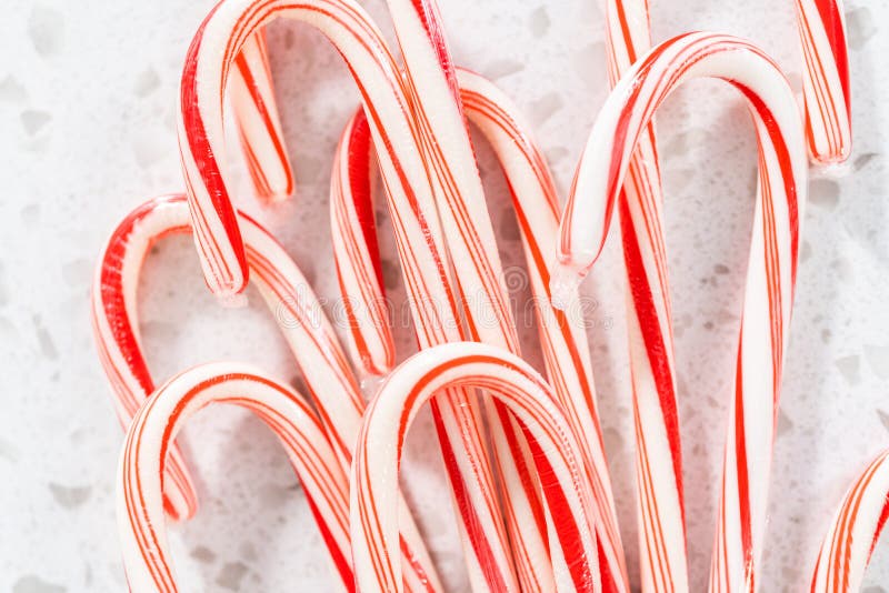 Candy Cane Chocolate Covered Pretzel Rods Stock Image - Image of food ...