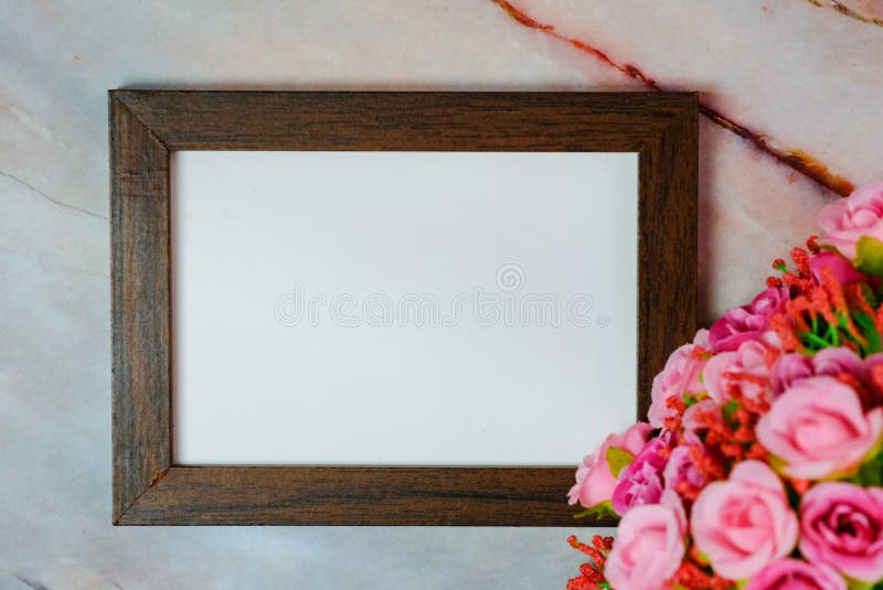 Flat Lay Photo Frame for Mockup Stock Image - Image of brand, greeting ...