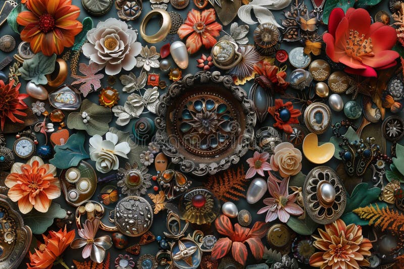 Flat Lay Photo Hyperrealistic Maximalism a Kaleidoscope of Random ...