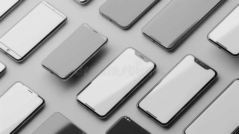 A Flat Lay Photo of Several Modern Smartphones Arranged in Different ...