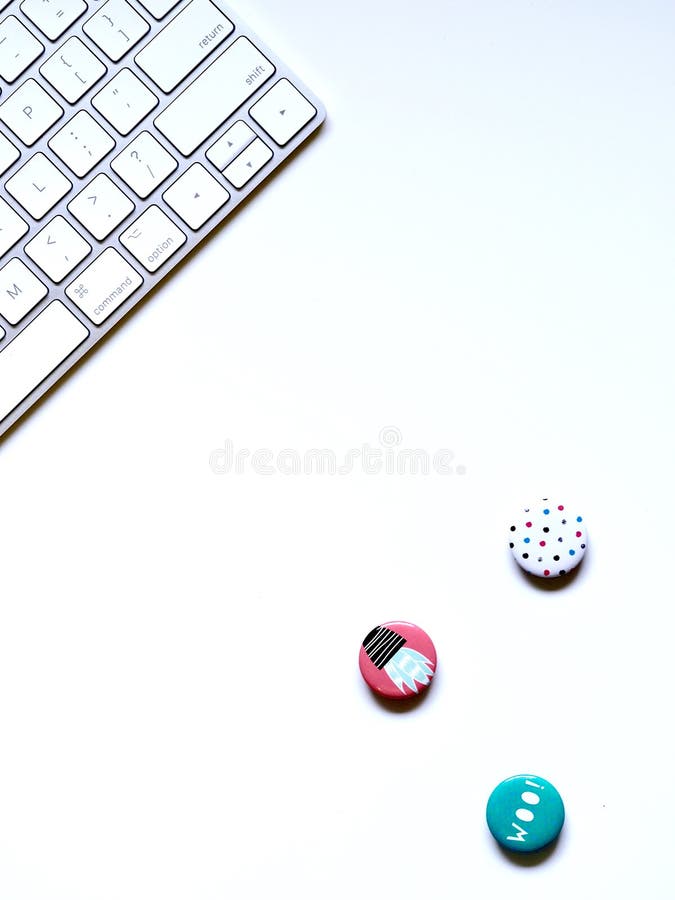 Flat-lay Photography Of Three Buttons Near Keyboard Stock Image - Image ...