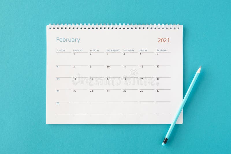 Flat Lay Planner Calendar Blue Background. High Quality Photo Stock ...
