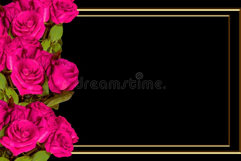 Flat Lay, Postcard for Death, Funeral. Beautiful Pink Roses Stock Image ...