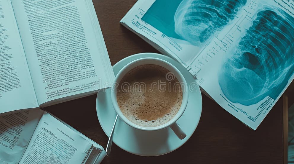 A Flat Lay of Radiology Reference Guides Styled with a Cup of Coffee on ...