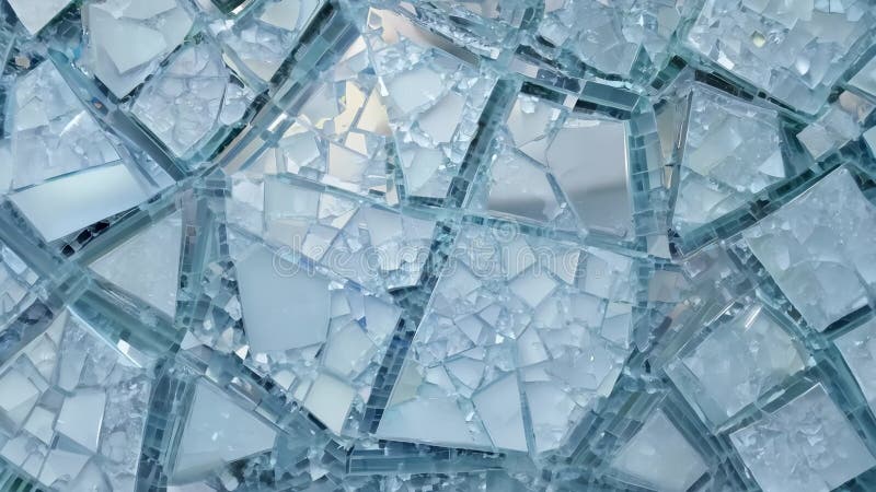 Flat Lay Rotating View of Shattered Ice Blocks Forming an Intricate ...