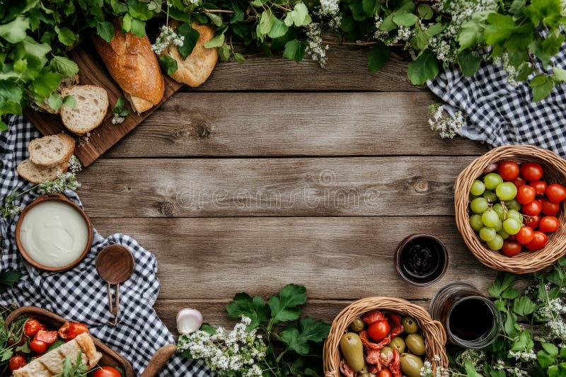 Rustic Outdoor Picnic Lunch Wine Appetizers Stock Photos - Free ...