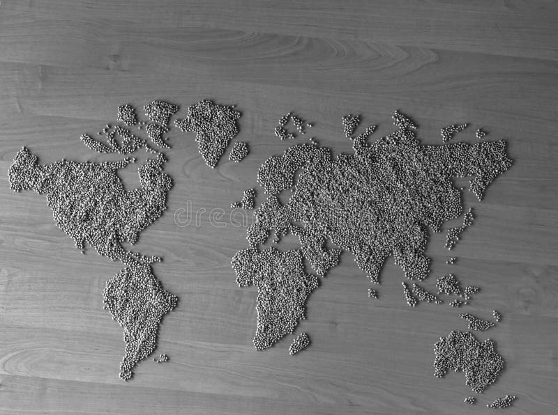 Flat Lay Set with Cereals in the Form of the Continents or Map of the ...