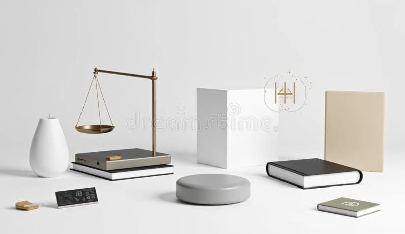 Flat Lay Composition Representing AI Ethics with Symbolic Tech and ...