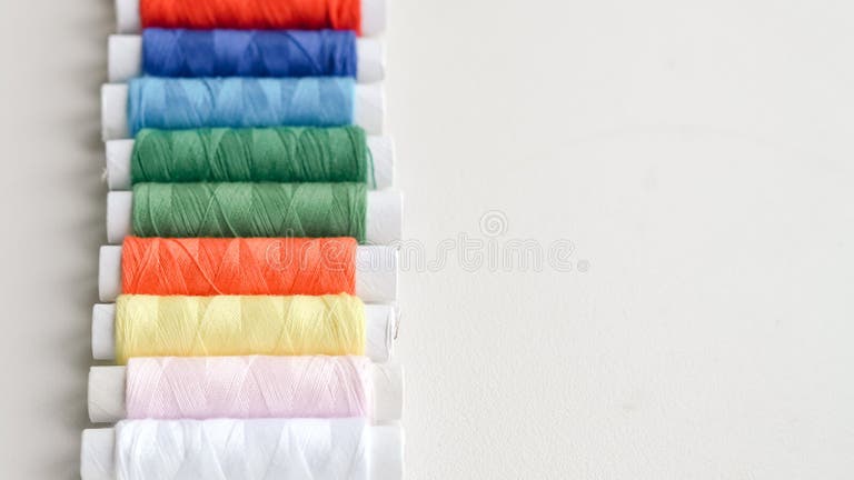 Flat Lay of Sewing Tools Including Threads, Pins and Measure Tape for ...