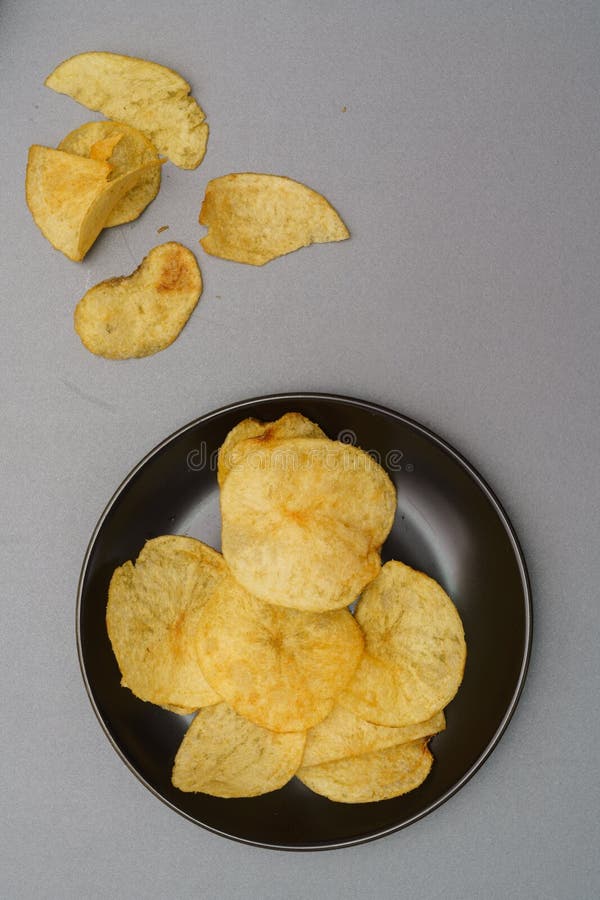 Flat Lay of Snack, Crispy Potato Chip and Wafer in Various Containers ...