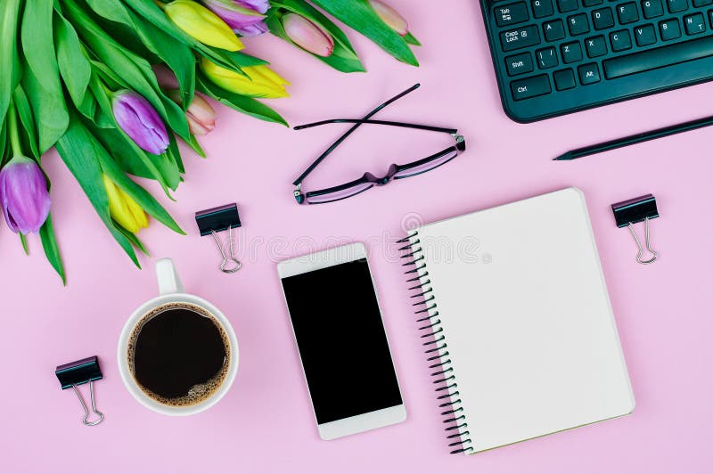 Top View of Workplace of a Designer with Copyspace Stock Image - Image ...