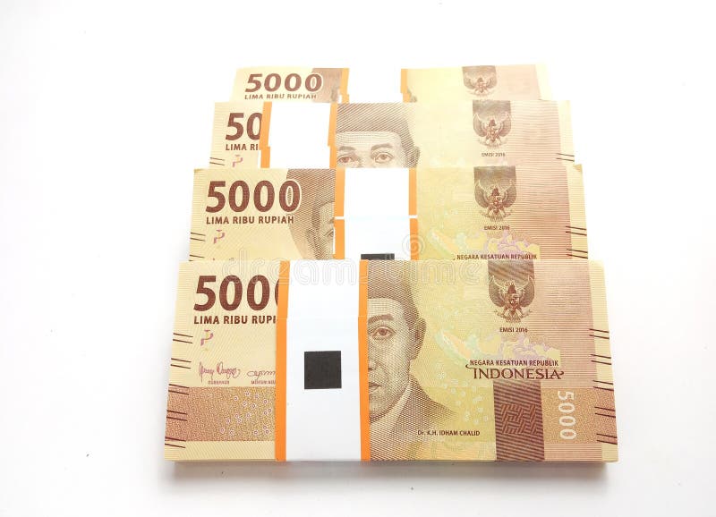 Simple Photo Flat Lay, Stack of Bundle 5000 Rupiah Indonesia Money, at ...