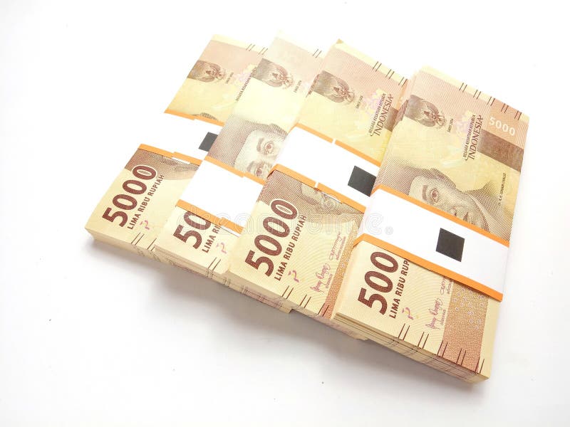 Simple Photo Flat Lay, Stack of Bundle 5000 Rupiah Indonesia Money, at ...