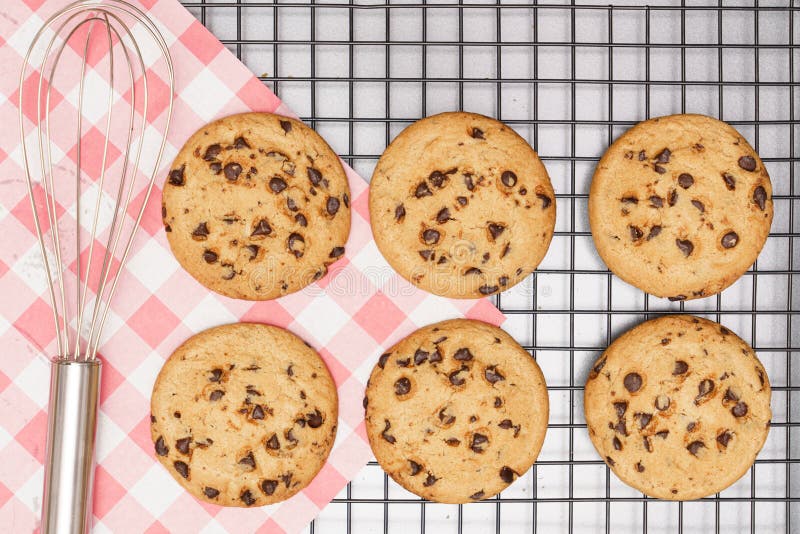 Flat Lay of Sweets, Chocolate Chip Cookie and Confectionery Equipment ...