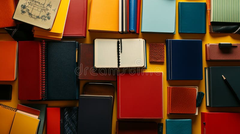 A Flat Lay of Textbooks and Study Notes Arranged Neatly on a Bright ...