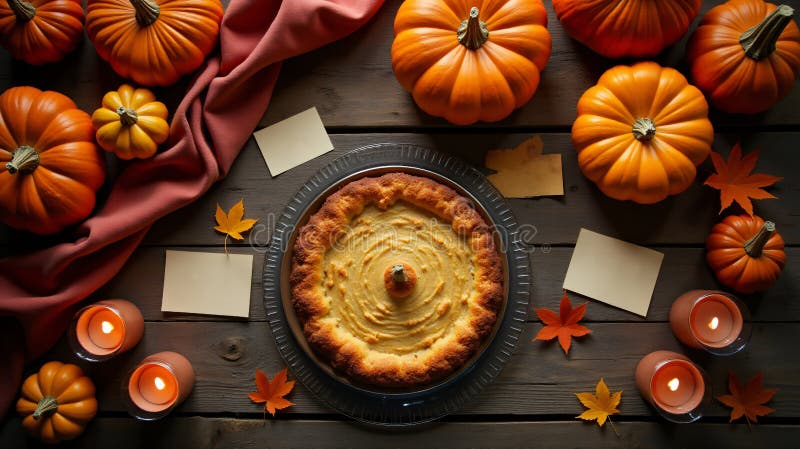 A Flat Lay of Thanksgiving Themed Items Arranged on a Rustic Wooden ...