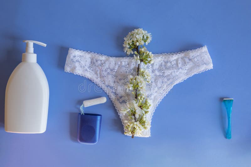 Flat Lay on the Theme of Feminine Intimate Hygiene Stock Photo - Image ...