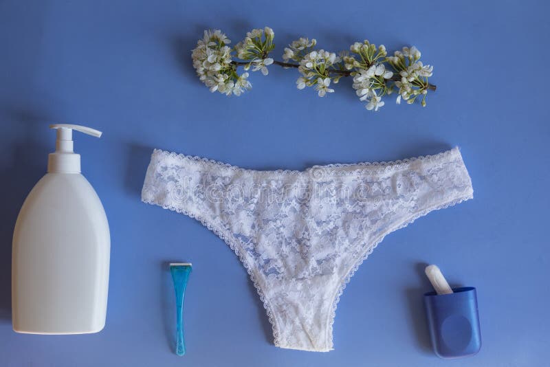 Flat Lay on the Theme of Feminine Intimate Hygiene Stock Photo - Image ...