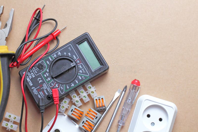 Flat Lay, Tools and Equipment of an Electrical Engineer or Professional ...