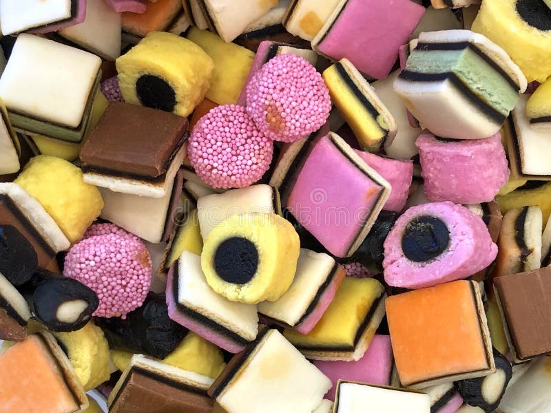 Top View Background Fancy Licorice Pieces Stock Photo - Image of ...