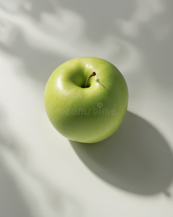 Flat Lay Top View of Bright Ripe Fragrant Green Apple Fruit As ...