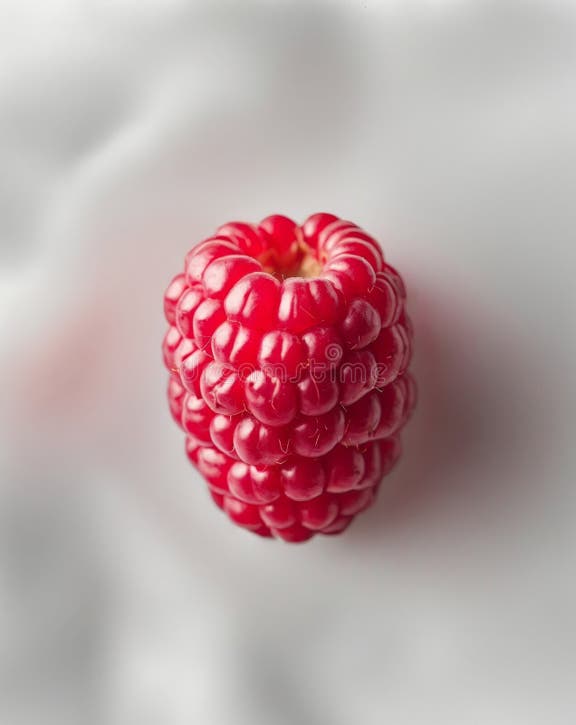 Flat Lay Top View of Bright Ripe Fragrant Red Raspberry Fruit As ...